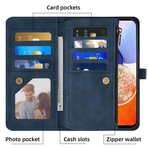 funda de teléfono con cartera y cremallera compatible con samsung