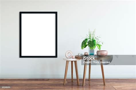 거실 인테리어에 포스터를 비웃는 다 인테리어 스 칸디 나 비아 스타일입니다 3d 렌더링 3d 그림 0명에 대한 스톡 사진 및 기타 이미지 Istock