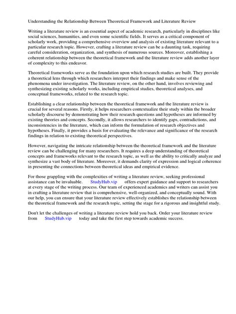 Relationship Between Theoretical Framework And Literature Review Pdf Theory Pedagogy