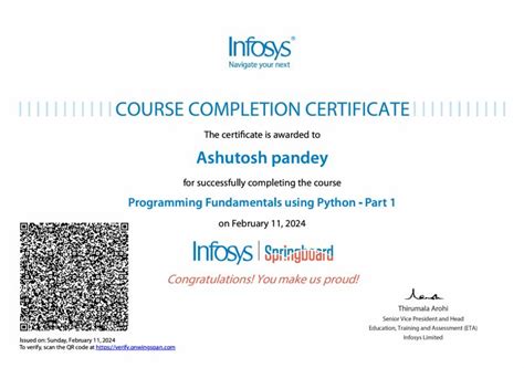 completed the fundamental of python course ashutosh pandey posted on