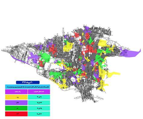 سومین برنامه قطعی برق تهران نقشه