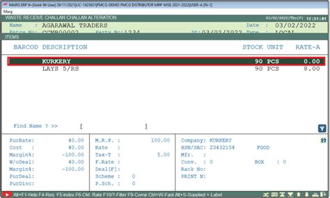 How To Create Scrap Receive Challan Entry In Fmcg Setup Of Marg Software