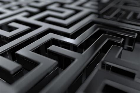 Abstract Black Maze Design Business Strategy Problem Solving Premium Ai Generated Image
