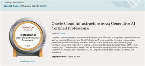 Saurabh Pandey On Linkedin Happy To Share This Oracle Gen Ai Certified