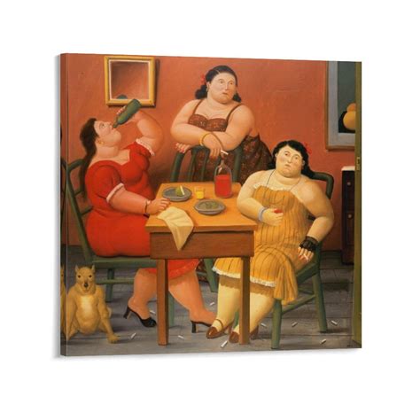 Three Women Drinking By Fernando Botero Art Poster Room Aesthetic