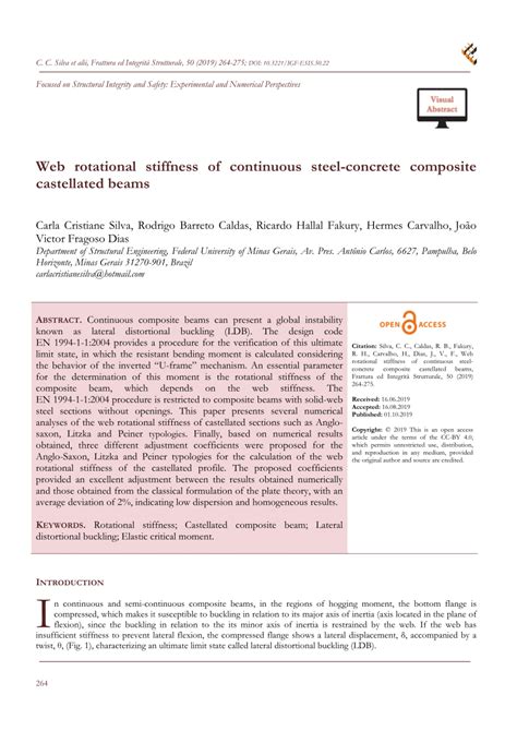 Pdf Web Rotational Stiffness Of Continuous Steel Concrete Composite Castellated Beams