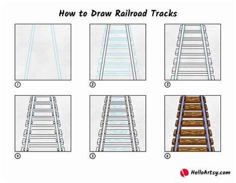 How To Draw Railroad Tracks HelloArtsy