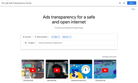 Google Ads Transparency Center API SerpApi