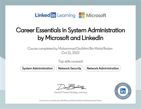 Muhammad Dzulhilmi Bin Mohd Roslan On Linkedin Certificate Of Completion