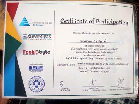 Kundan Tripathi On Linkedin Iitkanpur Esummit23 Ai Ml Learningjourney