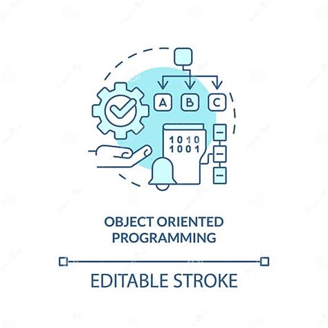 Object Oriented Programming Turquoise Concept Icon Stock Vector