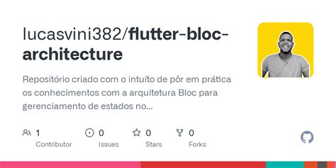 GitHub lucasvini flutter bloc architecture Repositório criado com o intuíto de pôr em