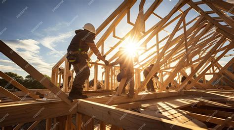 Premium Ai Image Workers Assembling A Wooden Frame For A Fresh