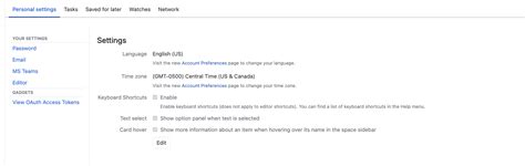 Edit Your User Settings Confluence Cloud Atlassian Support