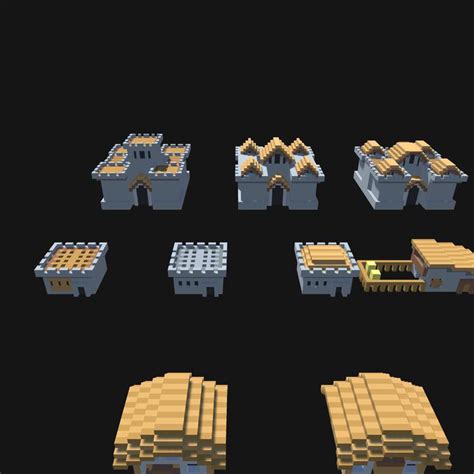 3d Voxel Models Medieval Buildings