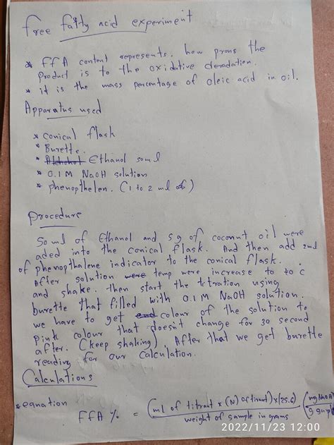 How To Calculate FFA From A Titration Method ResearchGate