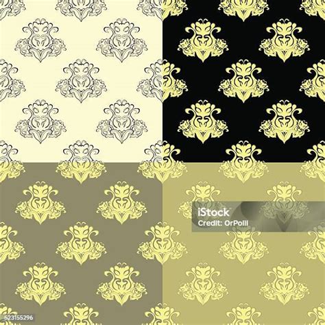 엄숙한 블랙 브라운 매끄러운 패턴 벡터 일러스트레이션 금속에 대한 스톡 벡터 아트 및 기타 이미지 금속 금속의 꽃무늬