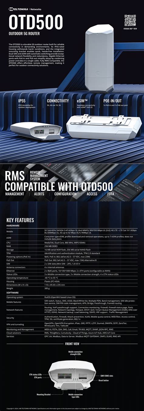 Teltonika OTD500 5G Outdoor Router Networking Scorptec Computers