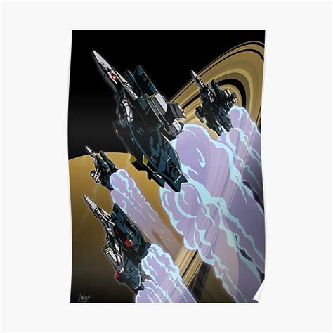 Skull Squadron Over Saturn Premium Matte Vertical Poster