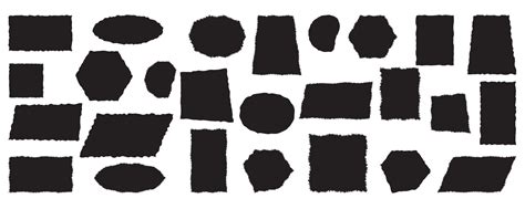 Jagged Rectangles Collection Set Of Black Grunge Element Shapes With Jagged Edges Torn Paper