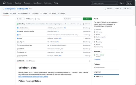 Cehr Bert 数据集电子健康记录数据集时间序列分析数据集