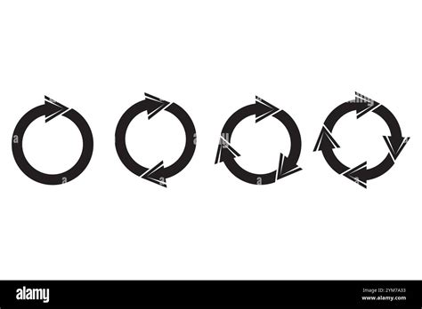 Arrow Circle Icons Rotating Arrow Symbols Loop Vector Elements Black