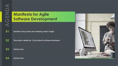 Manifesto For Agile Software Development Powerpoint Presentation Slides