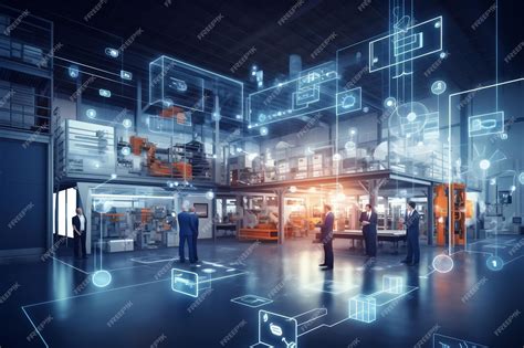 Premium Ai Image Innovative Industrial Iot Smart Factory Concept