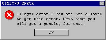 Windows Error Message JmanX Internet Hoarder