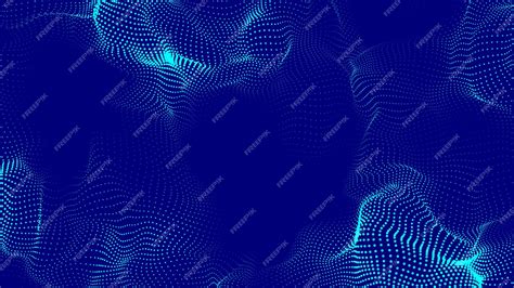 Premium Vector Big Data Stream Abstract Wave With Moving Dots Flow Of Particles Vector Cyber