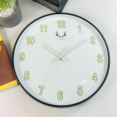 12 night light wall clock silent non ticking grandado