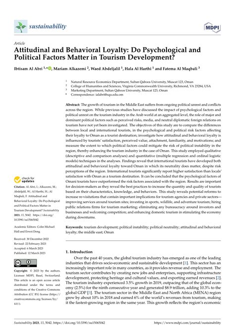Pdf Attitudinal And Behavioral Loyalty Do Psychological And Political Factors Matter In