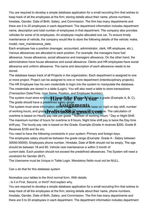 You Are Required To Develop A Simple Database Application Fo Pdf