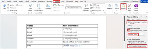How To Create A Fillable Form In Microsoft Word Without Developer Mode