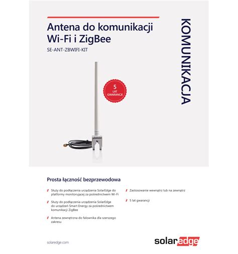 Antena Do Komunikacji Wifi I Zigbee Solaredge Se Ant Zbwifi Kit
