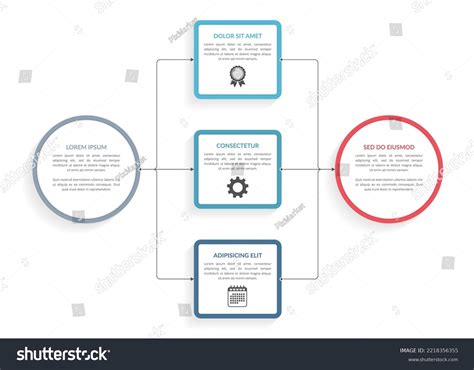 Flowchart Infographic Template Nodes Arrows Process Stock Vector Royalty Free