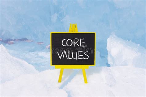 Core Values Symbol Concept Words Core Values On Beautiful Yellow Black Blackboard Beautiful
