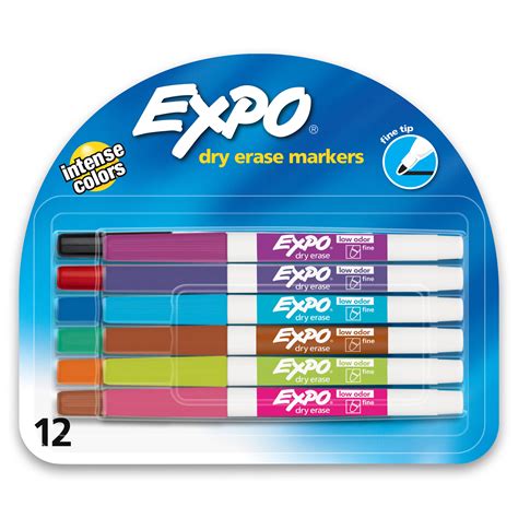 Expo Low Odor Dry Erase Marker Fine Tip Assorted Colors Count Walmart Business Supplies