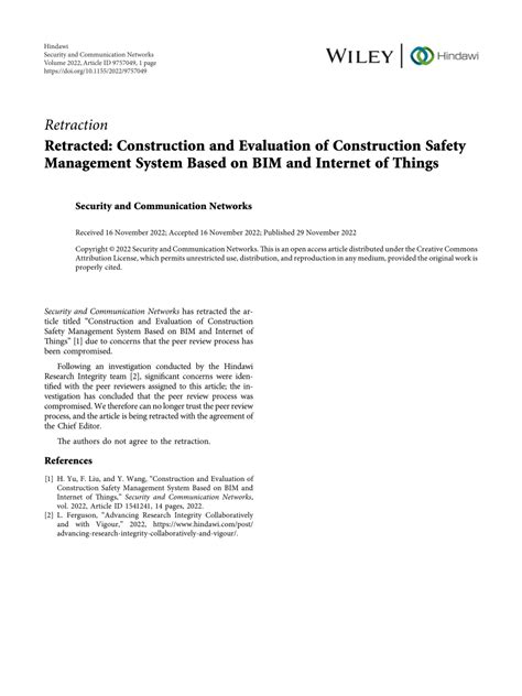 Pdf Retracted Construction And Evaluation Of Construction Safety Management System Based On