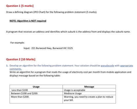 Solved Question 1 5 Marks Draw A Defining Diagram Ipo