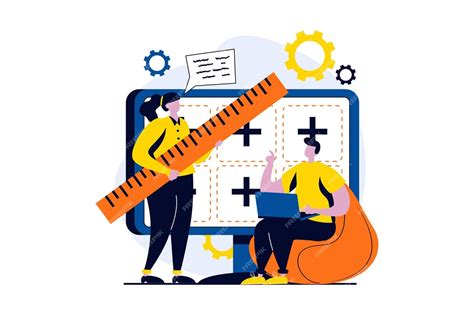 Premium Vector Web Development Concept With People Scene In Flat Cartoon Design Woman And Man