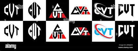 Cvt Letter Logo Design In Six Style Cvt Polygon Circle Triangle Hexagon Flat And Simple