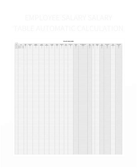 Employee Salary Salary Table Automatic Calculation Excel Template And Google Sheets File For