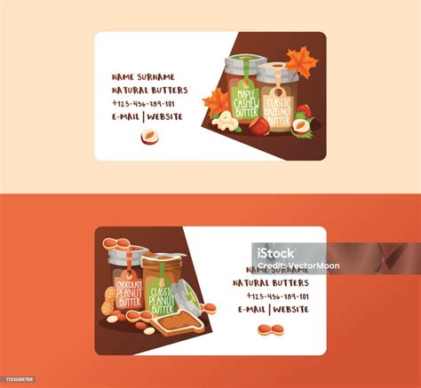 너트 벡터 명함 요약 버터 초콜릿 꿀 세트 배경 유기농 식품 캐슈 호두와 아몬드 땅콩과 밤 육 두 구 비즈니스 카드 그림 배경 배너 0명에 대한 스톡 벡터 아트 및 기타