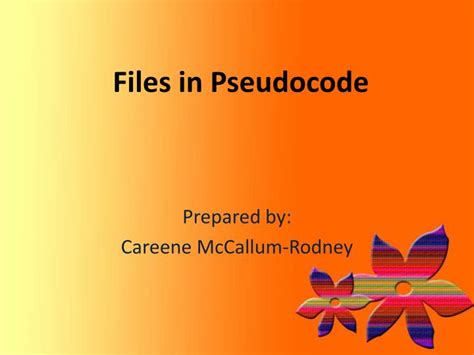 Ppt Files In Pseudocode Powerpoint Presentation Free Download Id