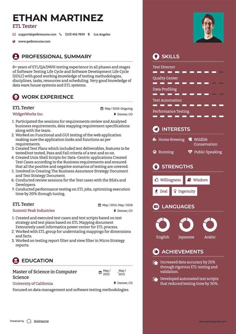 10 Etl Tester Resume Samples And Templates For 2025
