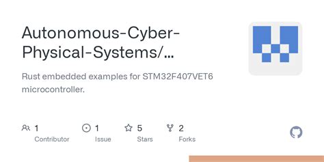 Github Autonomous Cyber Physical Systemsstm32f407vet6 Rust Examples