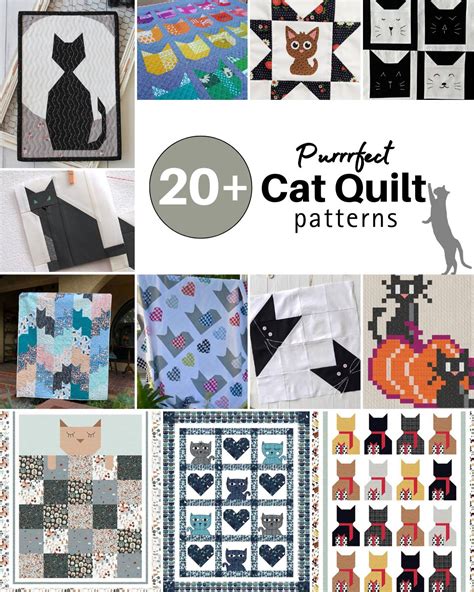 Patchwork Cat Quilt Block Pattern Cats Quilt Blocks 7x7 Ith Machine