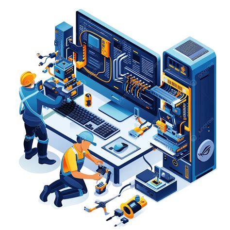 Technical Support Guys Working On Repairing Computer Hardware Hour Consulting Marketing Png