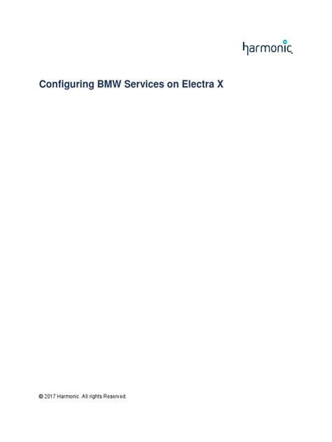 Configuring Bmw Services On Electra X Pdf Data Compression Multiplexing